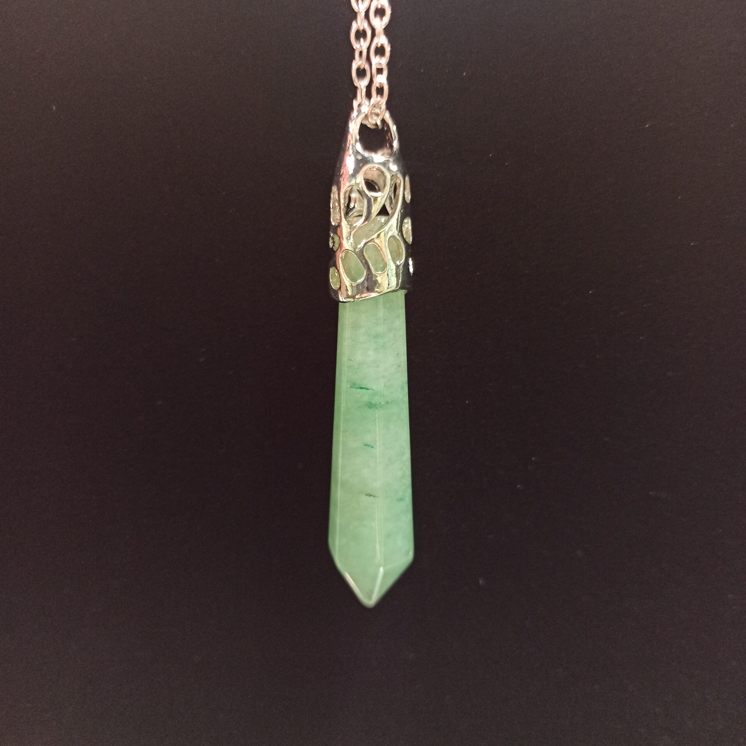 Green Aventurine Filigree Cap Pendant with Chain (5042) – Canadian ...